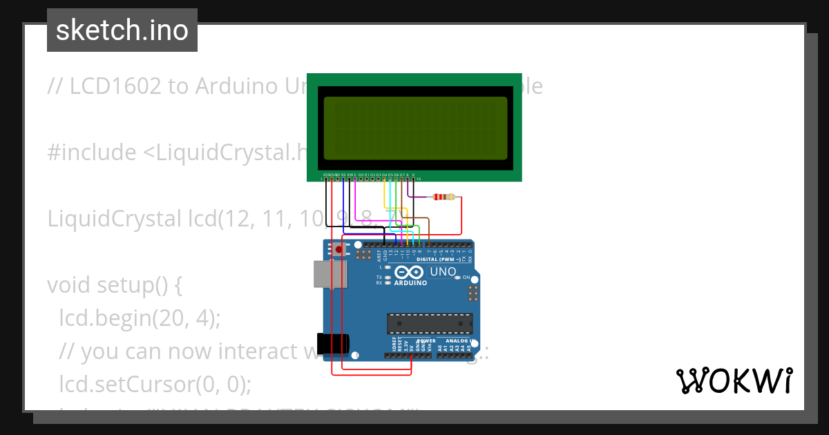 Ujian praktek lcd - Wokwi ESP32, STM32, Arduino Simulator