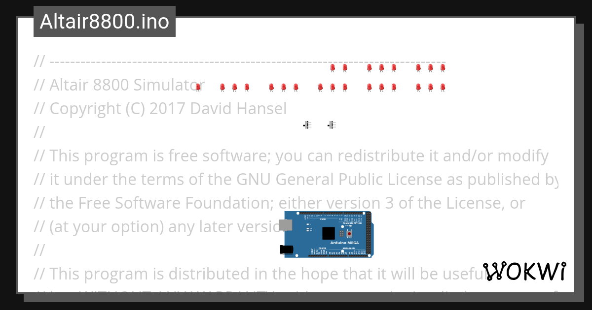 Altair8800.ino - Wokwi Arduino and ESP32 Simulator