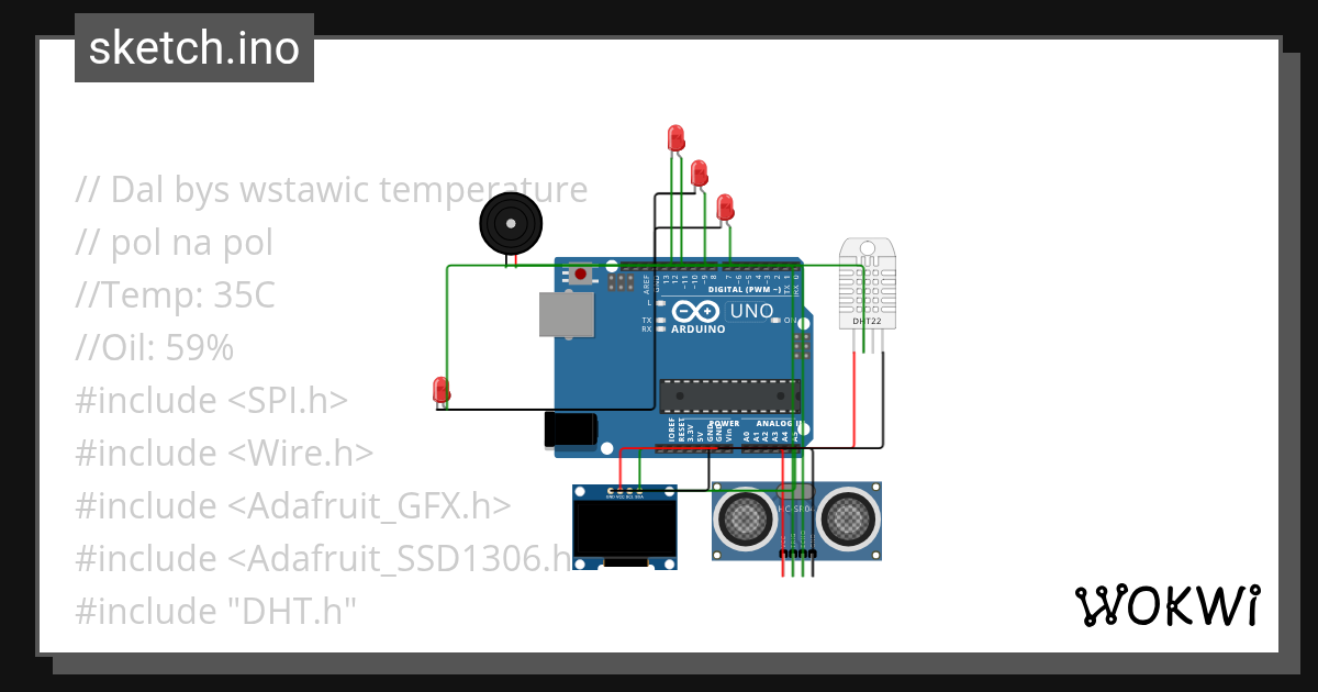 Oil Tank Sound & Screen V1 - Wokwi ESP32, STM32, Arduino Simulator