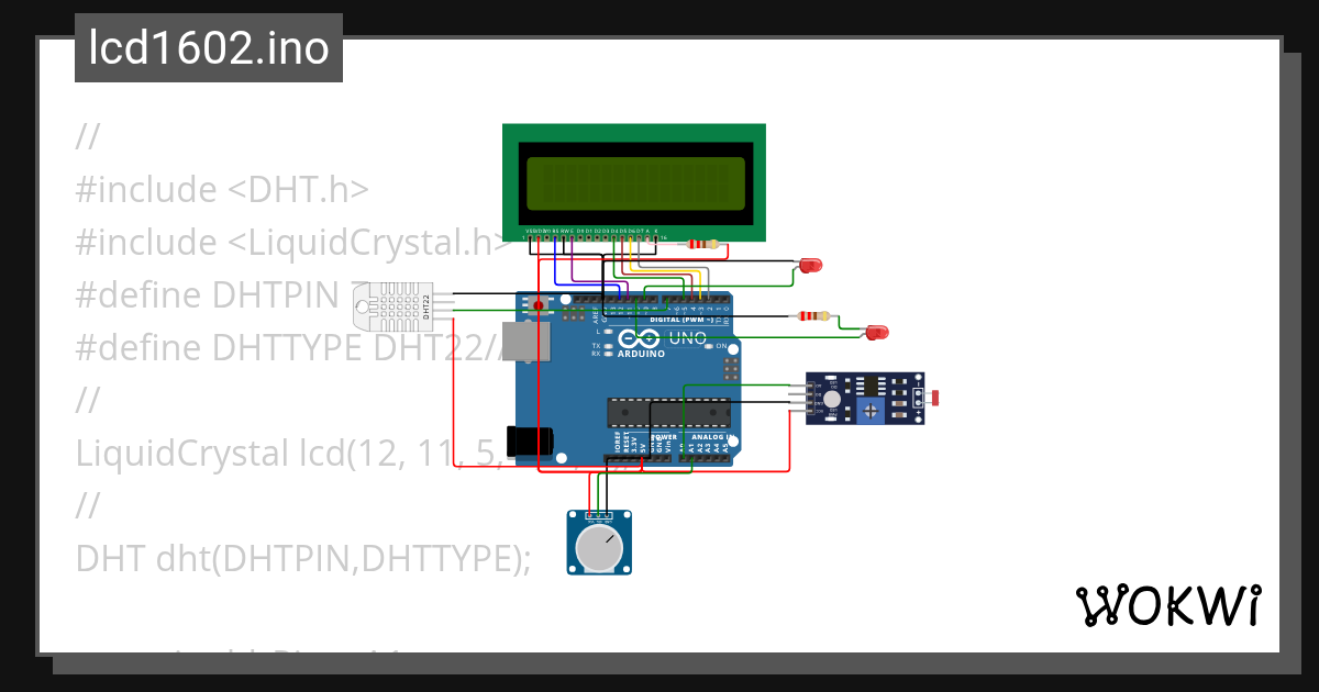 lcd1602.ino - Wokwi ESP32, STM32, Arduino Simulator