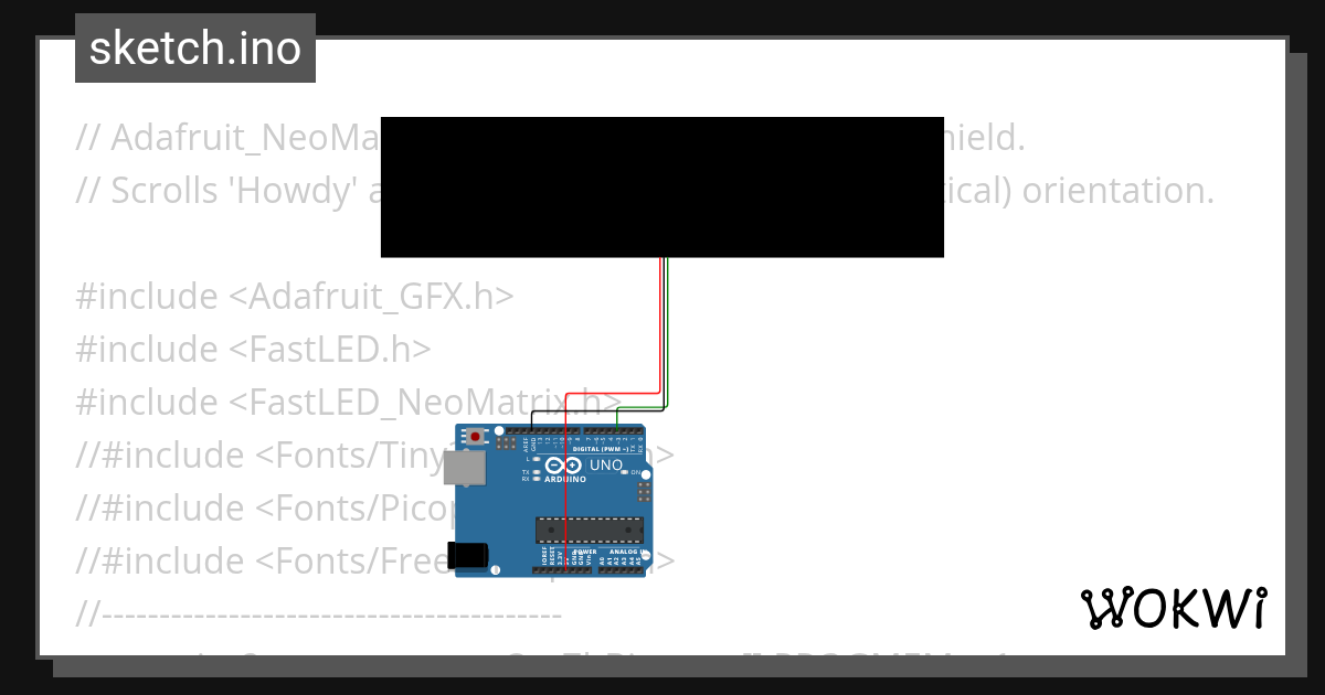 TextMatrix.ino - Wokwi ESP32, STM32, Arduino Simulator