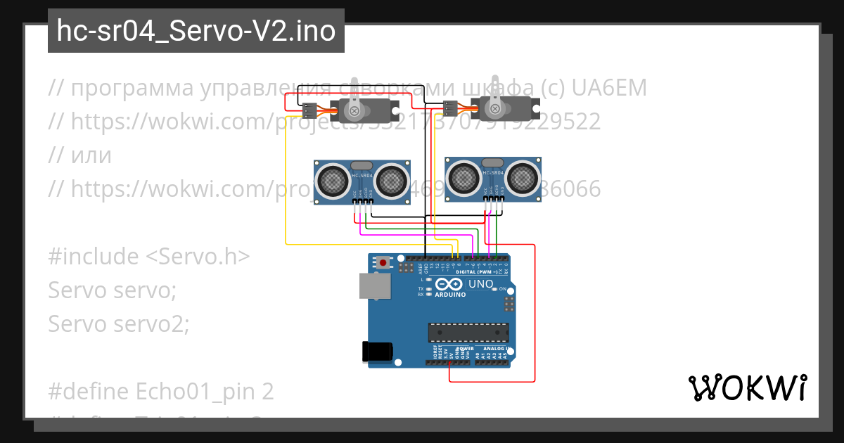 hc-sr04_Servo-V2.ino - Wokwi ESP32, STM32, Arduino Simulator