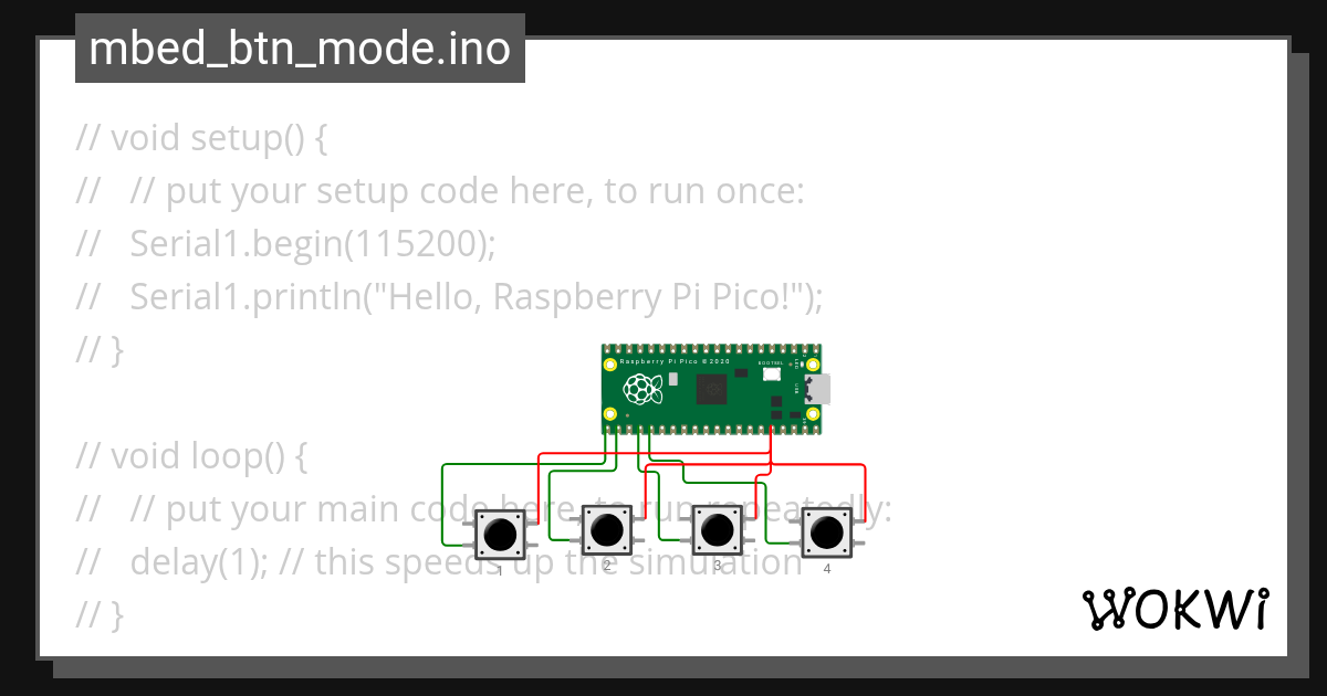 mbed_btn_mode.ino - Wokwi ESP32, STM32, Arduino Simulator