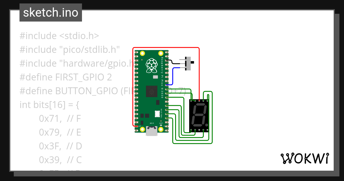 7SegmentDisplay_0toF - Wokwi ESP32, STM32, Arduino Simulator