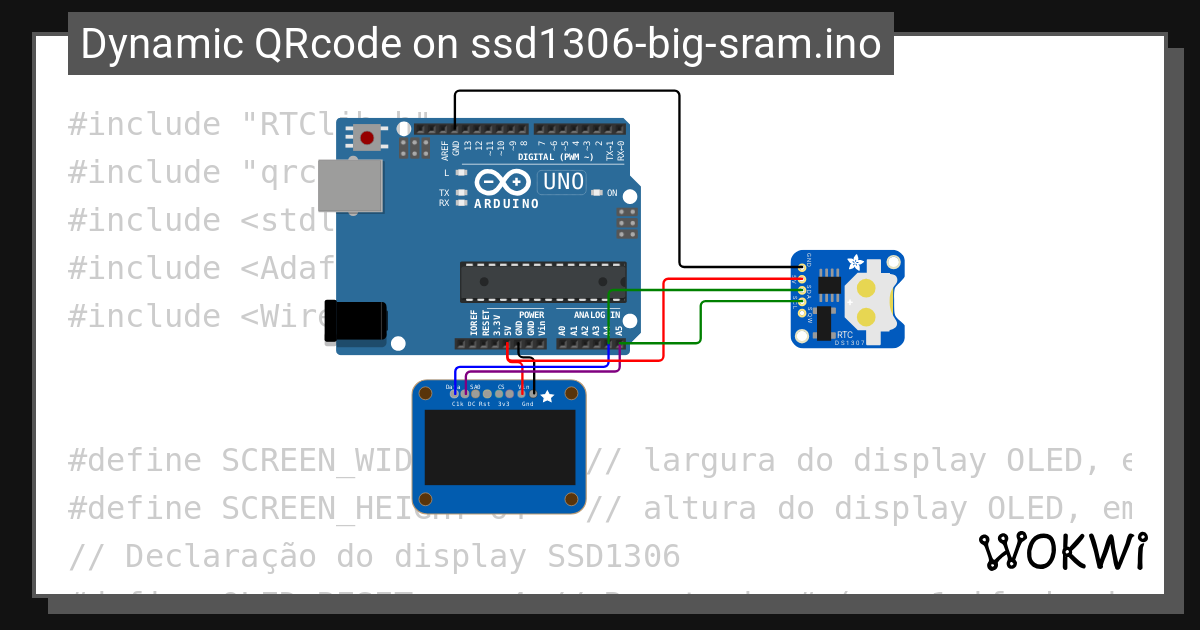 Dynamic Qrcode On Ssd1306 Big O Wokwi Esp32 Stm32 Arduino Simulator 2573