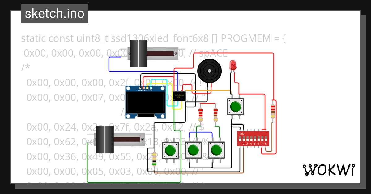 SSD1306 MINIMUM SYSTEM OLED - Wokwi ESP32, STM32, Arduino Simulator