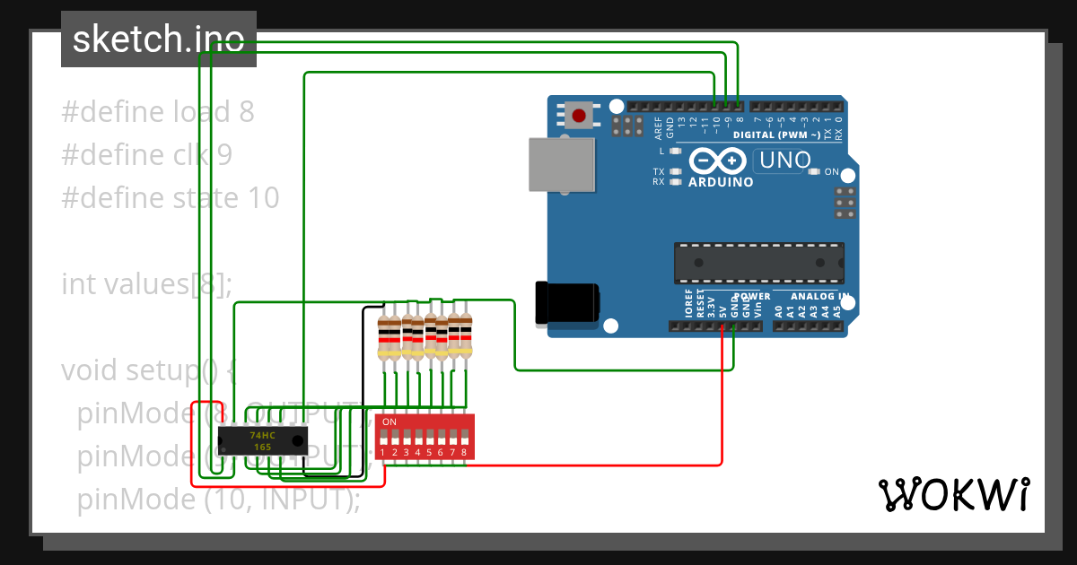 Parallel to Serial inputs - Wokwi ESP32, STM32, Arduino Simulator Parallel to Serial inputs - Wokwi ESP32, STM32, Arduino Simulator