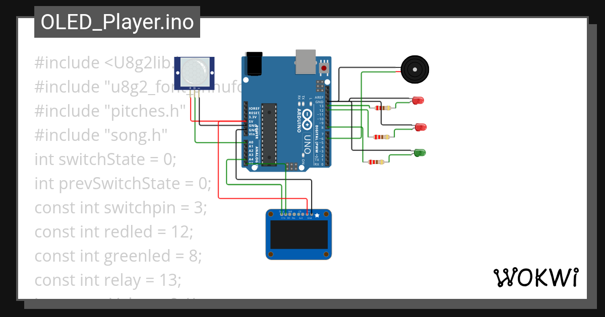 OLED_Player.ino - Wokwi ESP32, STM32, Arduino Simulator