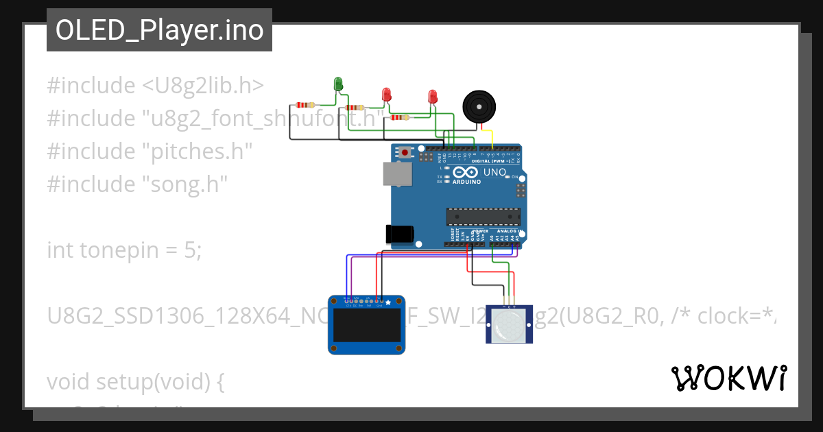 OLED_Player.ino - Wokwi ESP32, STM32, Arduino Simulator