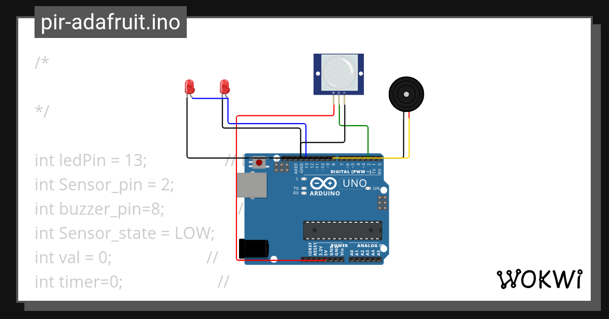 pir-adafruit.ino - Wokwi ESP32, STM32, Arduino Simulator pir-adafruit.ino - Wokwi ESP32, STM32, Arduino Simulator