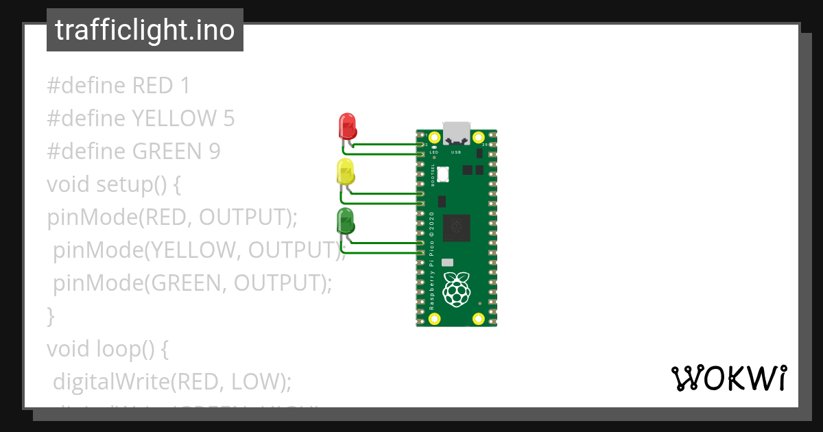 trafficlight.ino - Wokwi ESP32, STM32, Arduino Simulator