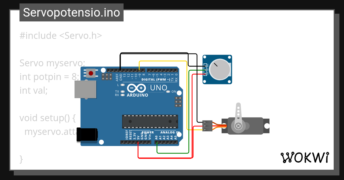 Servo dan Potensio - Wokwi ESP32, STM32, Arduino Simulator