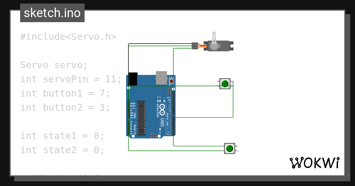 Servo And 2 Switches Wokwi Esp32 Stm32 Arduino Simulator 1309