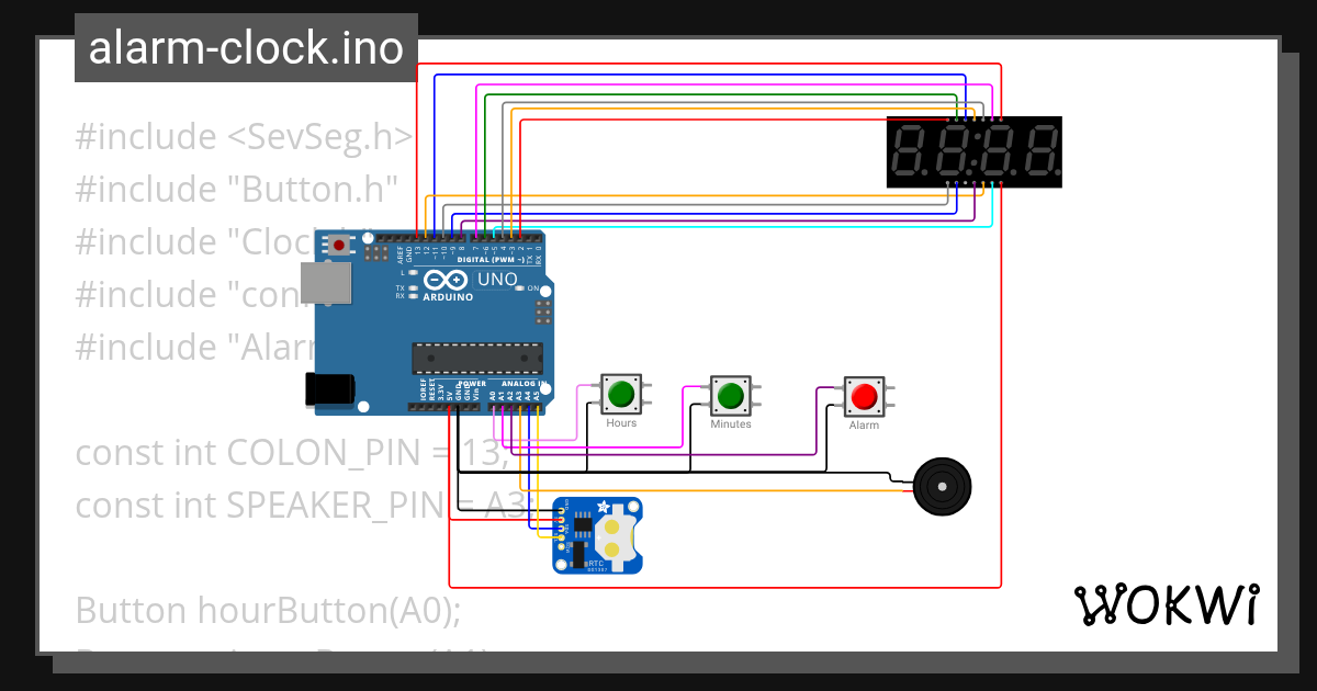 alarm-clock.ino - Wokwi ESP32, STM32, Arduino Simulator