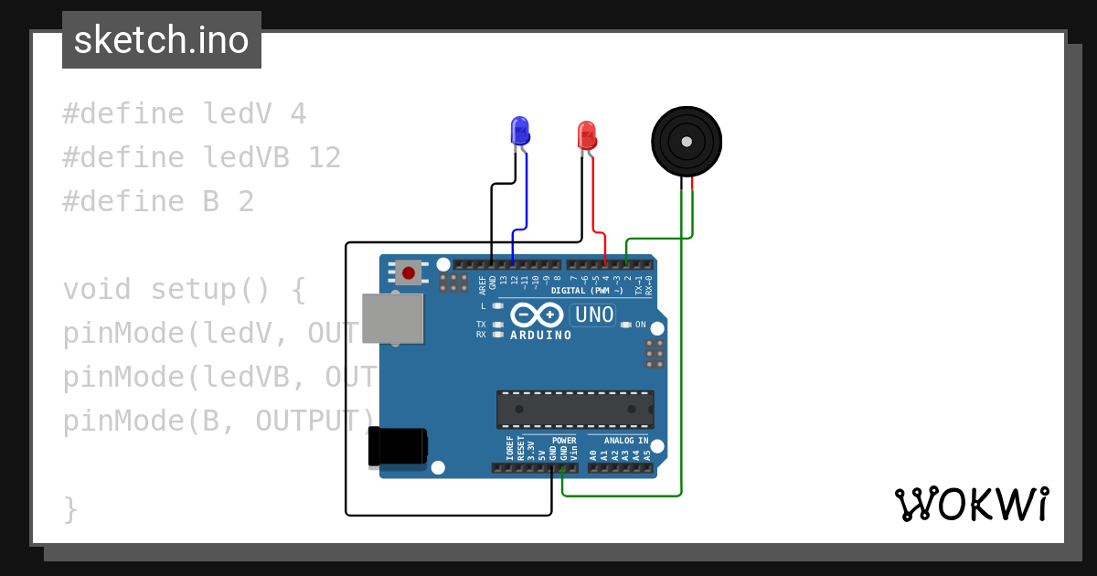 Led´s E Buzina Wokwi Esp32 Stm32 Arduino Simulator 4057
