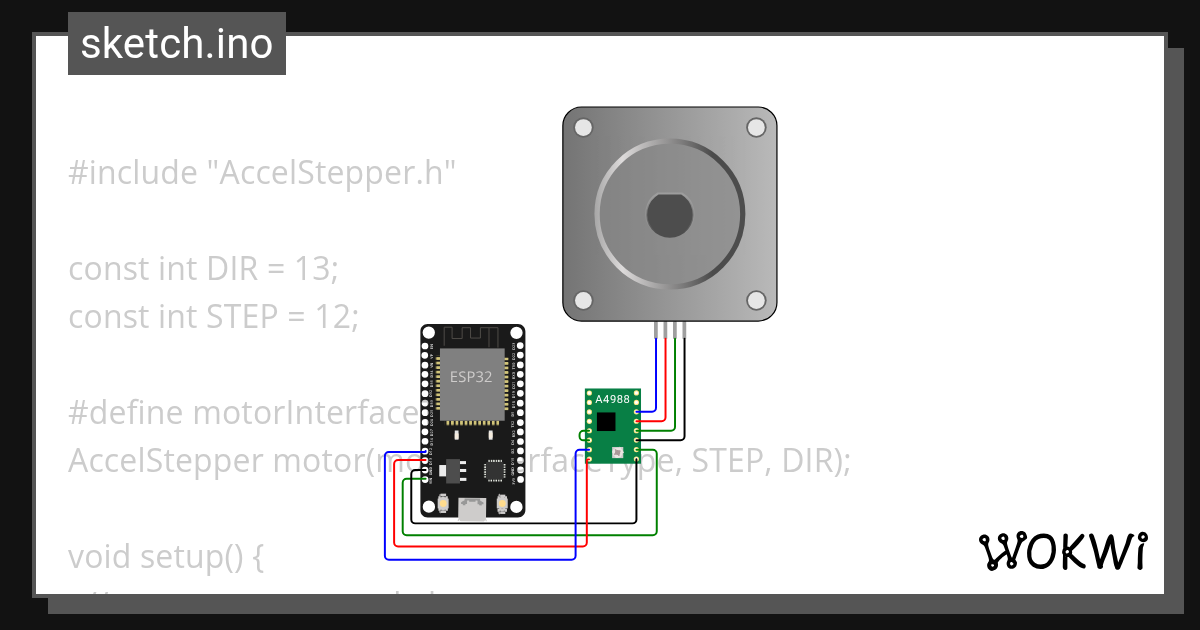 stepper.ino - Wokwi ESP32, STM32, Arduino Simulator
