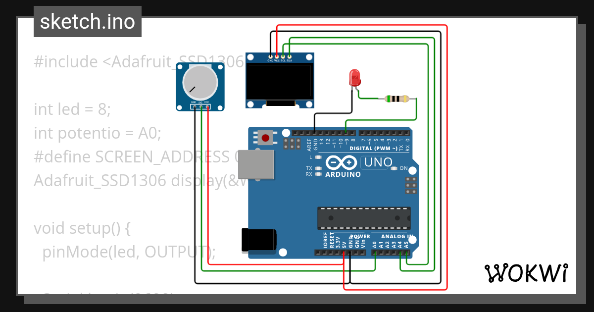 potentio_oled.ino - Wokwi ESP32, STM32, Arduino Simulator