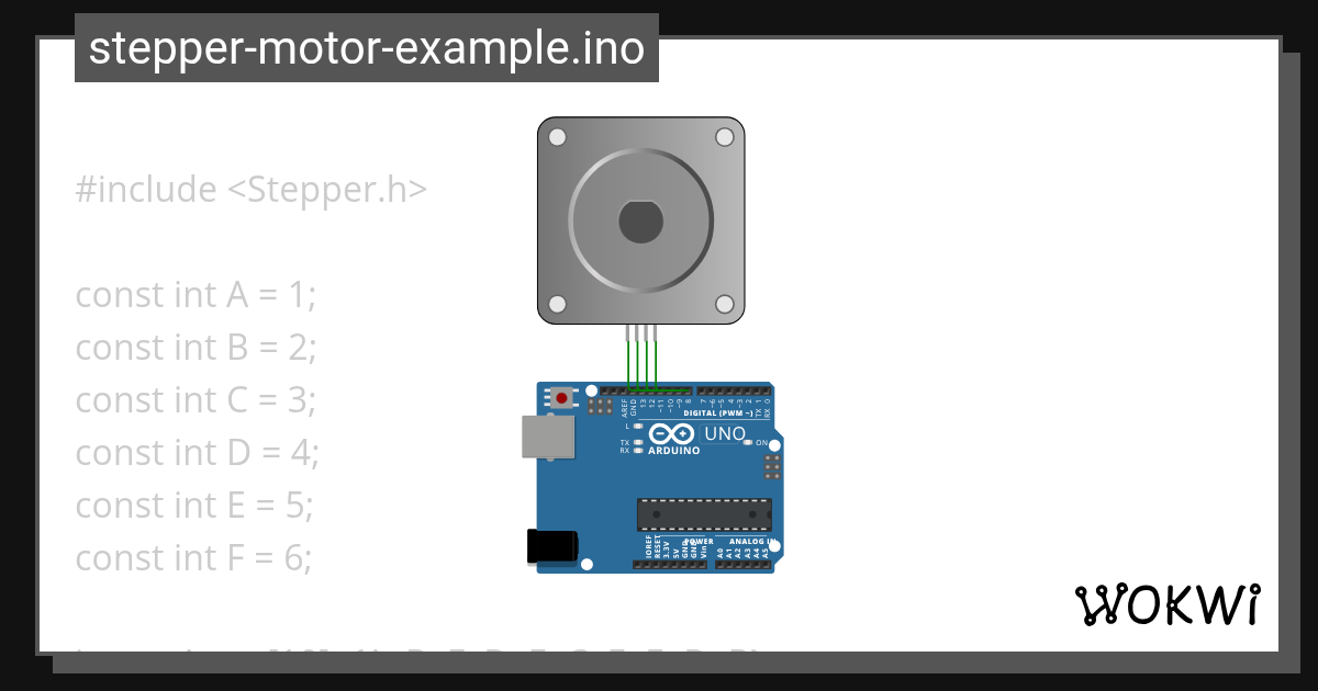 stepper-motor-example.ino - Wokwi ESP32, STM32, Arduino Simulator