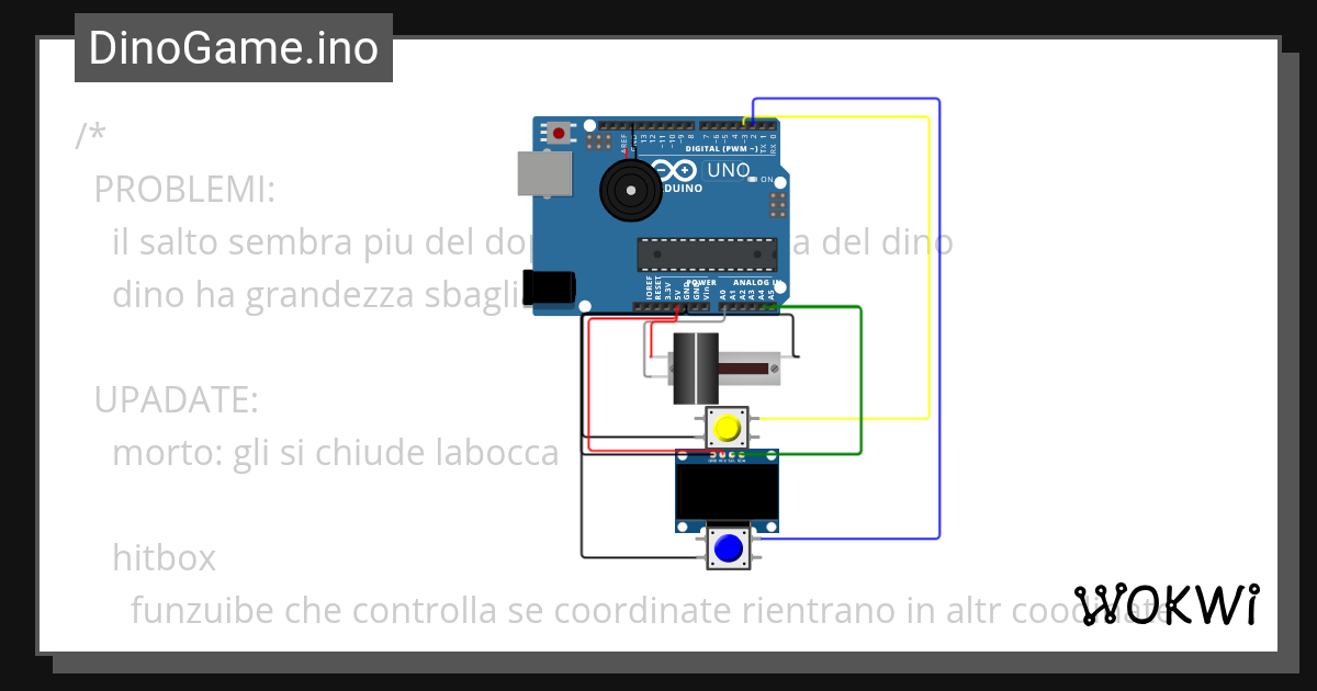 DinoGame.ino - Wokwi ESP32, STM32, Arduino Simulator
