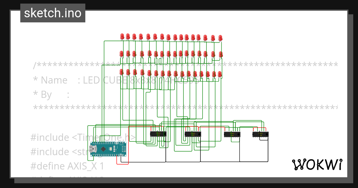 Cubo8x8x8 595 - Wokwi ESP32, STM32, Arduino Simulator
