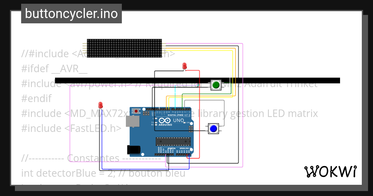 complet essai partage ruban en zones - Wokwi ESP32, STM32, Arduino Simulator