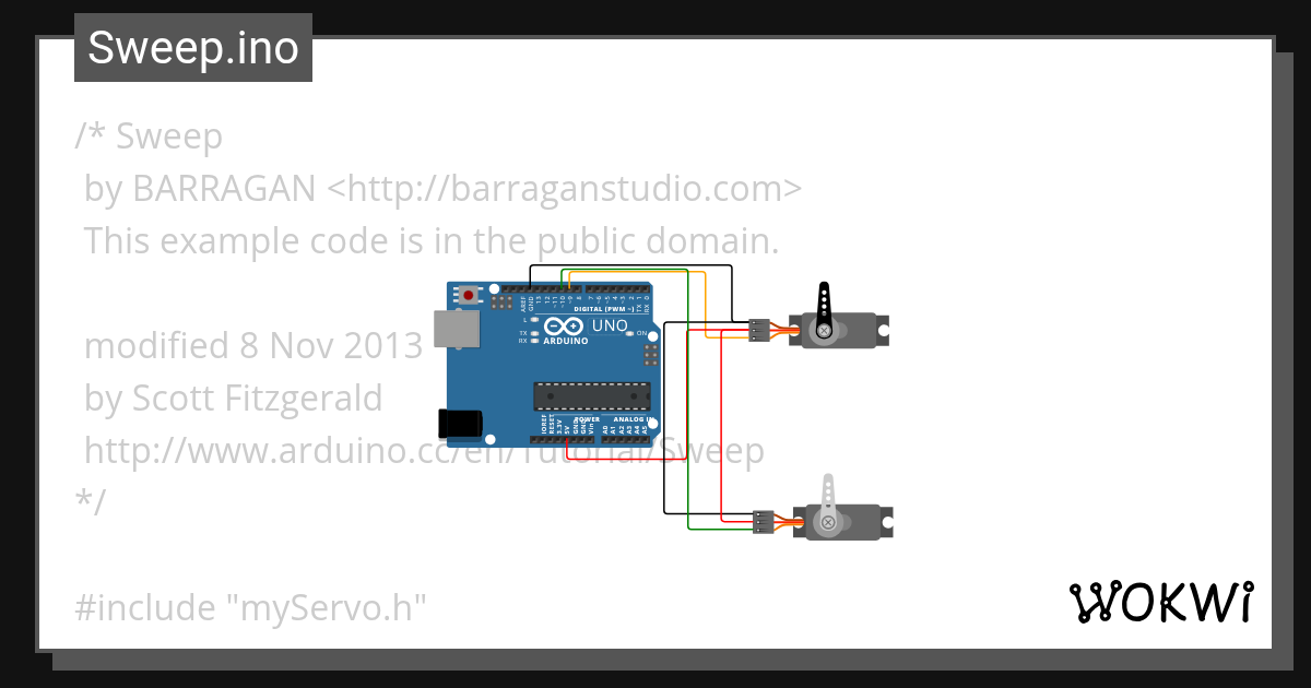 Sweep.ino - Wokwi ESP32, STM32, Arduino Simulator