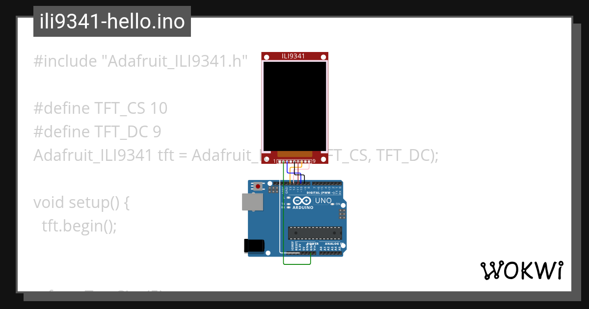 ili9341-hello.ino - Wokwi ESP32, STM32, Arduino Simulator
