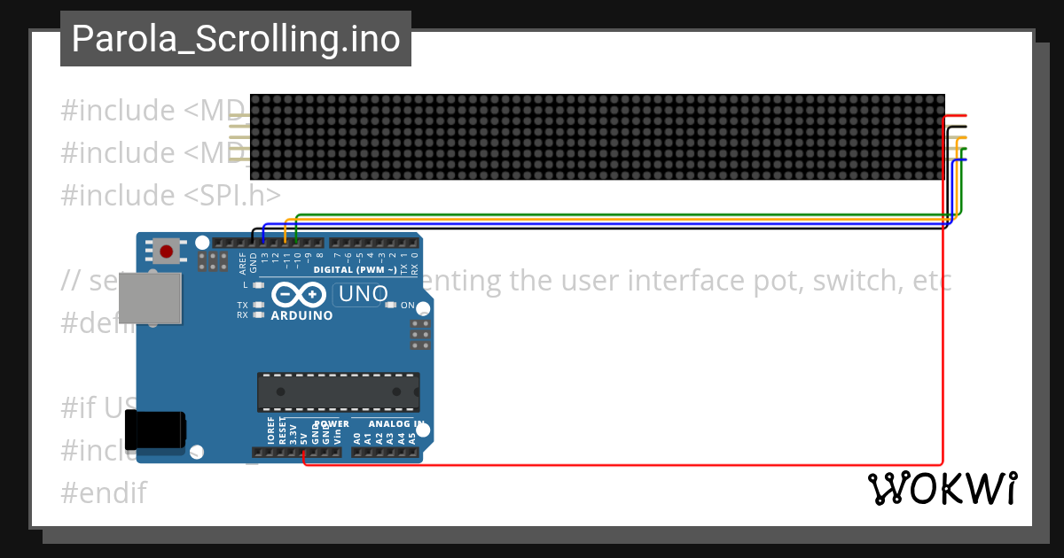 Parola_Scrolling.ino - Wokwi ESP32, STM32, Arduino Simulator