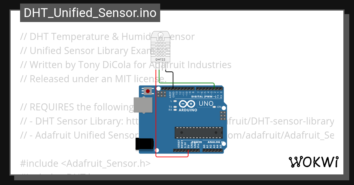 DHT_Unified_Sensor.ino - Wokwi ESP32, STM32, Arduino Simulator