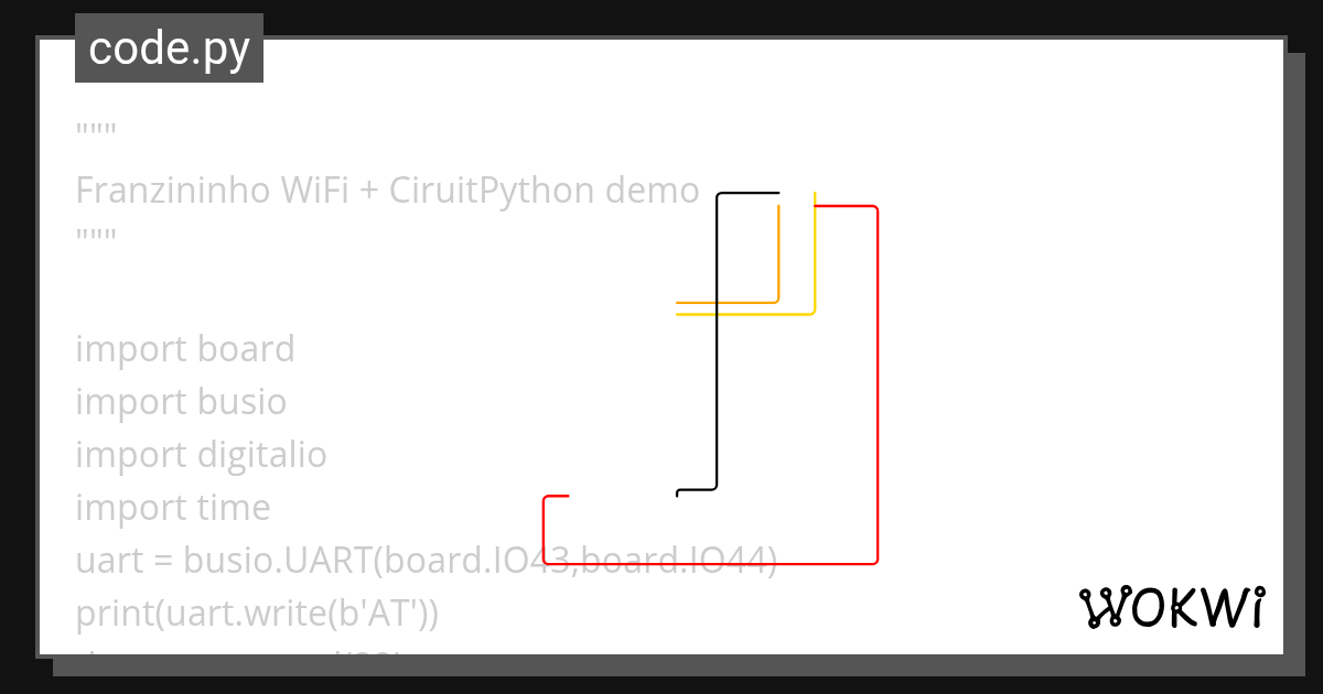 franzininhoWIFI_UART - Wokwi ESP32, STM32, Arduino Simulator franzininhoWIFI_UART - Wokwi ESP32, STM32, Arduino Simulator