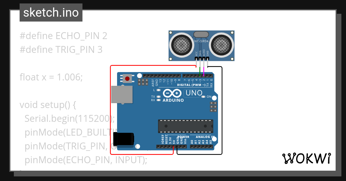 Usonic.ino - Wokwi ESP32, STM32, Arduino Simulator