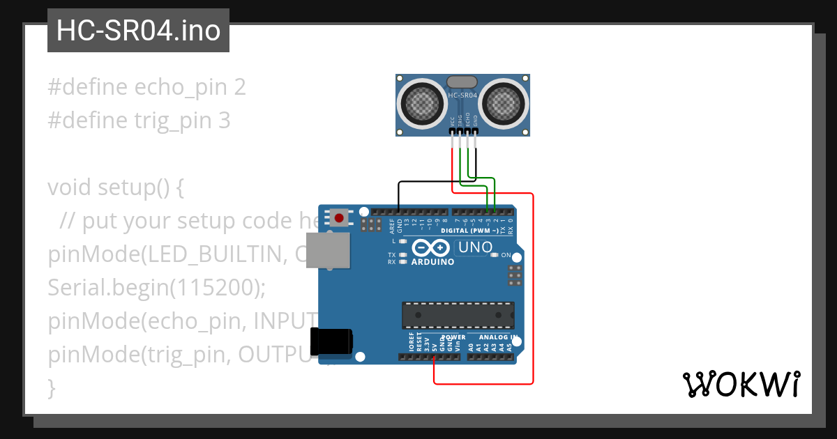 HC-SR04.ino - Wokwi ESP32, STM32, Arduino Simulator
