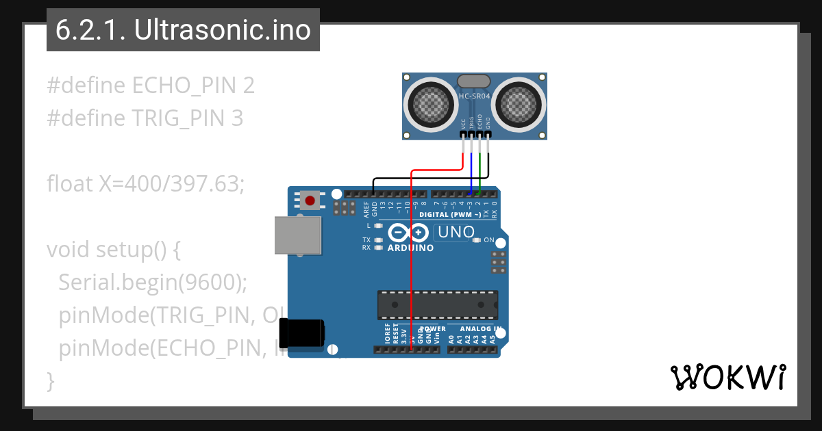 6.2.1. Ultrasonic.ino - Wokwi ESP32, STM32, Arduino Simulator