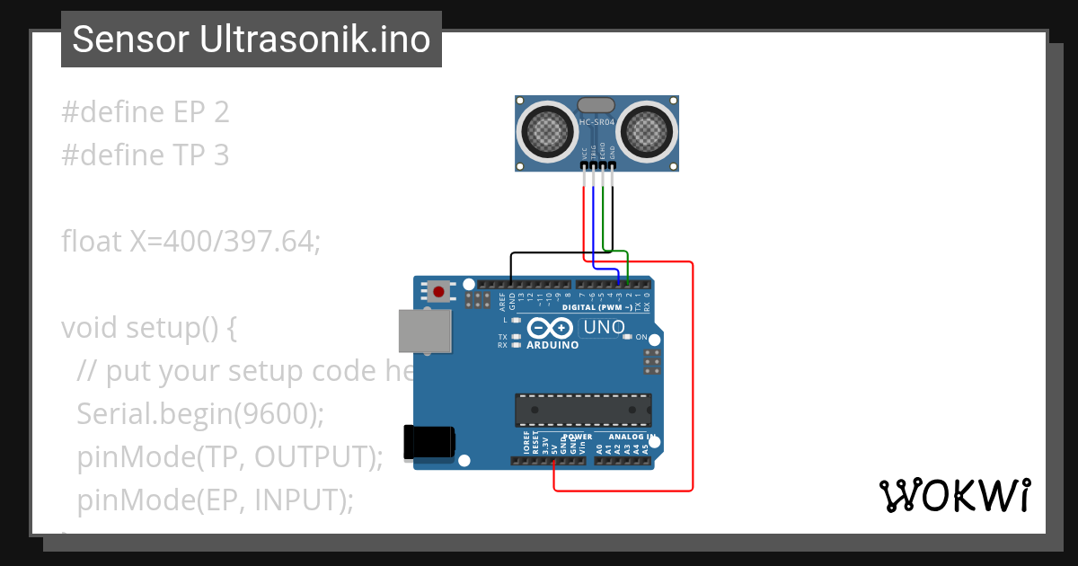 Sensor Ultrasonik.ino - Wokwi ESP32, STM32, Arduino Simulator