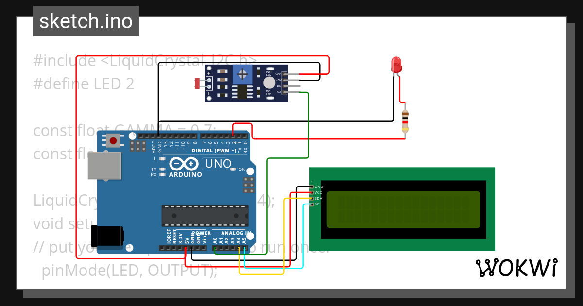 photo-diode_LCD.ino - Wokwi ESP32, STM32, Arduino Simulator