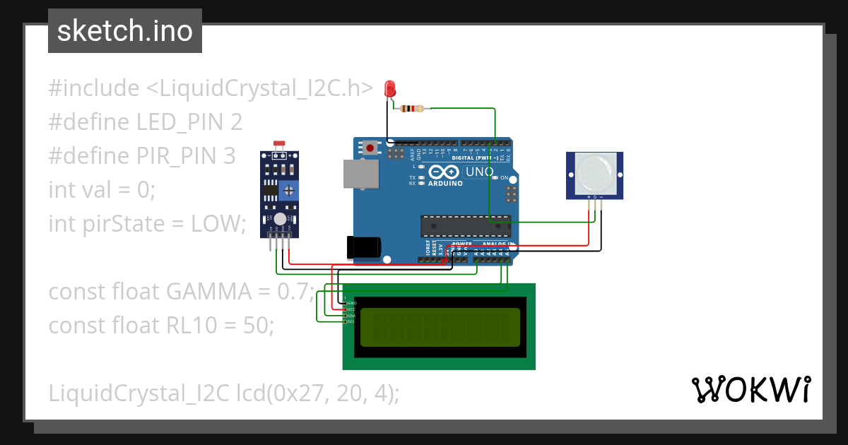 LDR_PIR.ino - Wokwi ESP32, STM32, Arduino Simulator