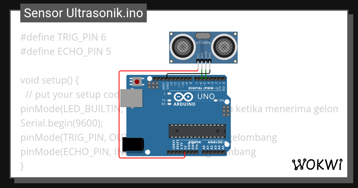 Sensor Ultrasonik.ino - Wokwi ESP32, STM32, Arduino Simulator