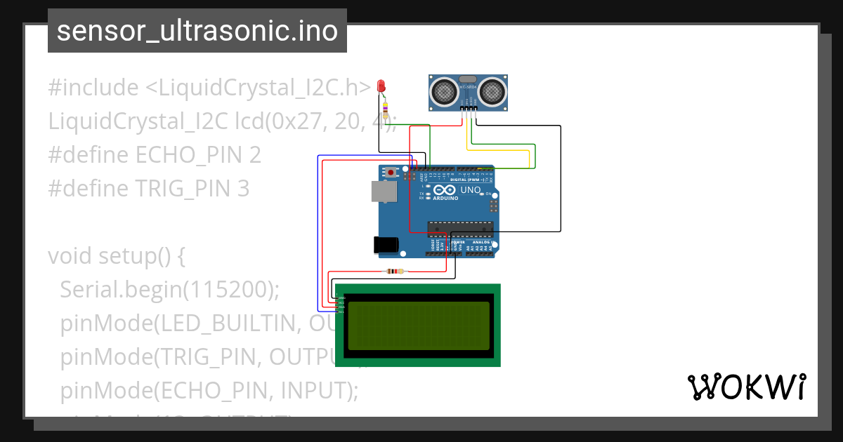 sensor_ultrasonic.ino - Wokwi ESP32, STM32, Arduino Simulator