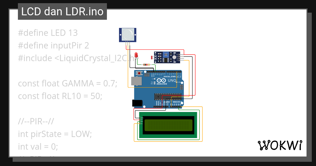 Challenge LCD dan LDR.ino - Wokwi ESP32, STM32, Arduino Simulator