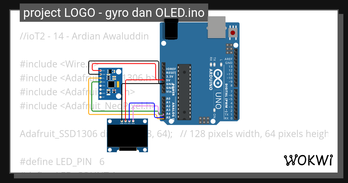 challenge LOGO - gyro dan OLED.ino - Wokwi Arduino and ESP32 Simulator