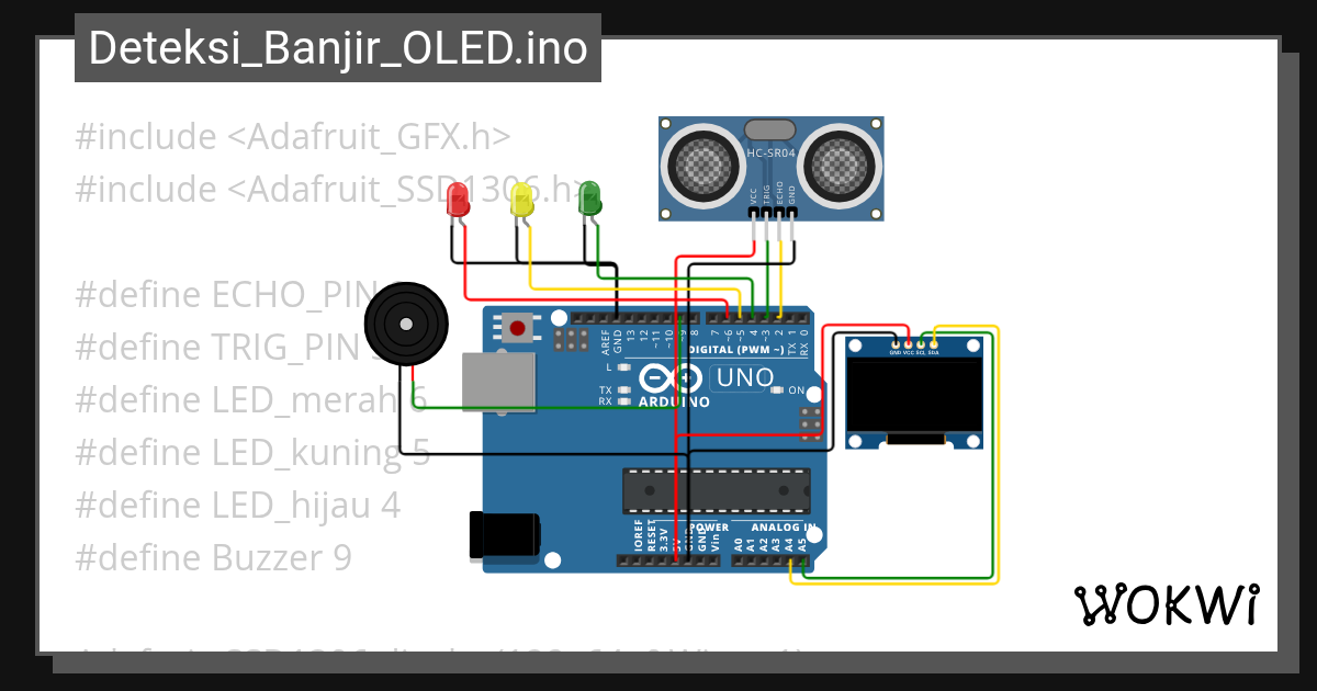 Deteksi_Banjir_OLED.ino - Wokwi ESP32, STM32, Arduino Simulator