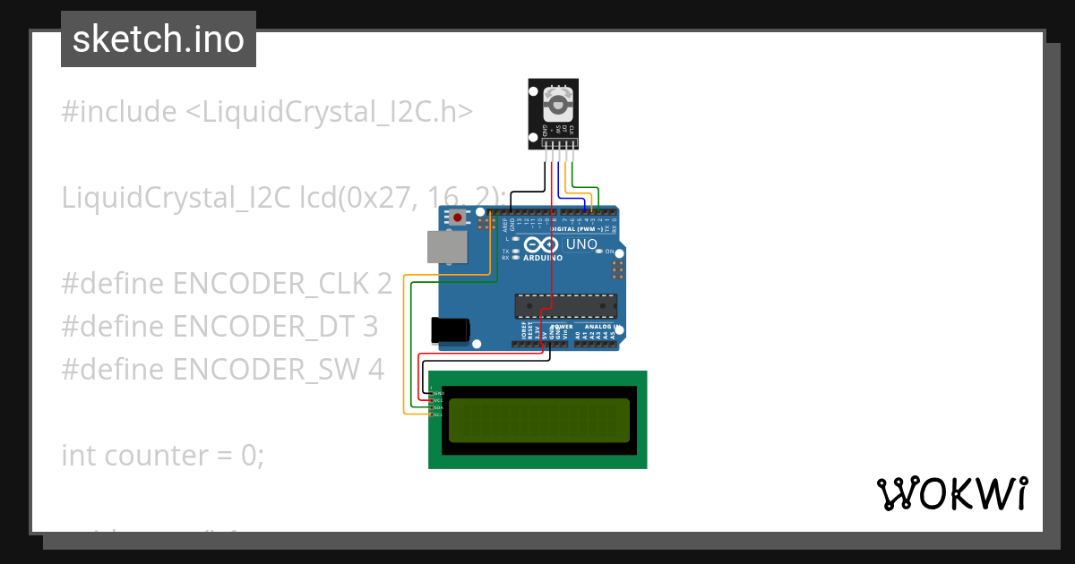 Rotary encoder.ino - Wokwi ESP32, STM32, Arduino Simulator