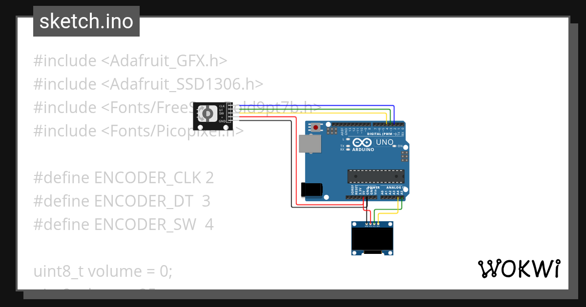 Encoder And Oled Wokwi Esp32 Stm32 Arduino Simulator 0157