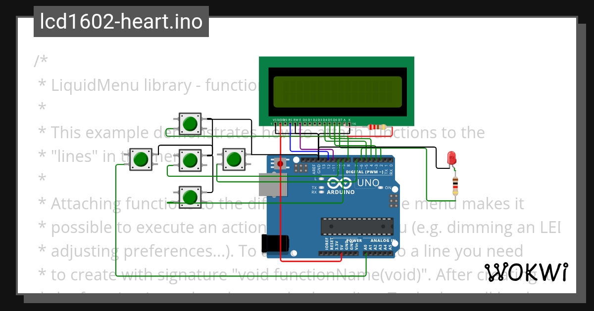 lcd1602-heart.ino - Wokwi ESP32, STM32, Arduino Simulator