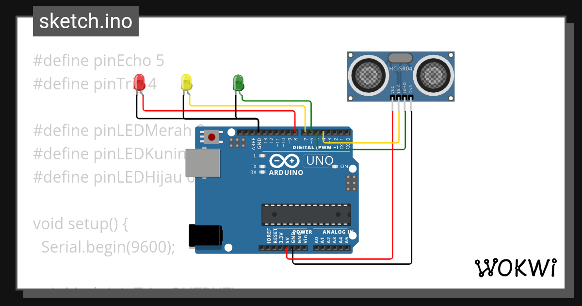 Simulator Deteksi Banjir Wokwi Esp32 Stm32 Arduino Simulator 