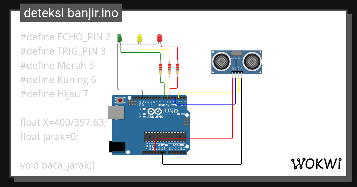 deteksi banjir.ino - Wokwi ESP32, STM32, Arduino Simulator