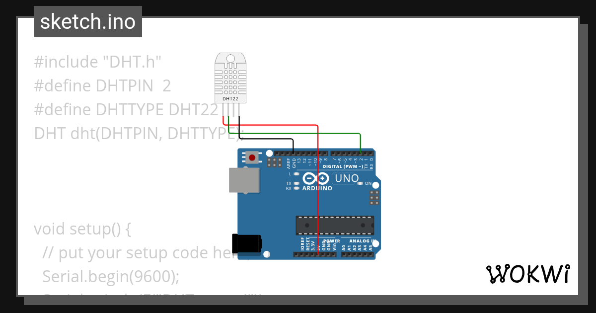 DHT.ino - Wokwi ESP32, STM32, Arduino Simulator