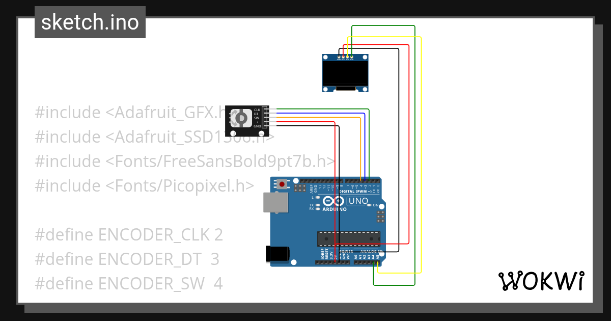 Encoder_Control_OLED - Wokwi ESP32, STM32, Arduino Simulator