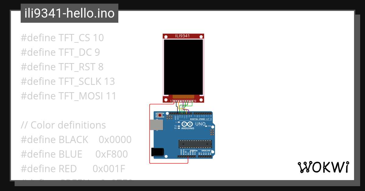 ili9341-hello.ino - Wokwi ESP32, STM32, Arduino Simulator