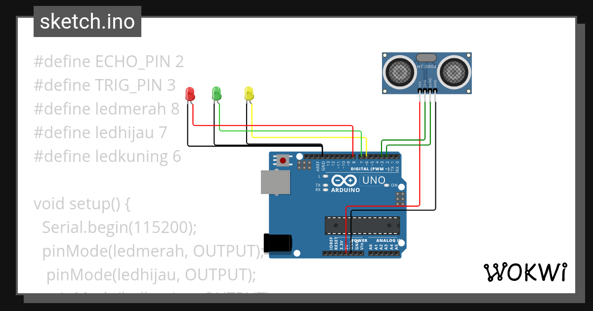 sensor banjir - Wokwi ESP32, STM32, Arduino Simulator